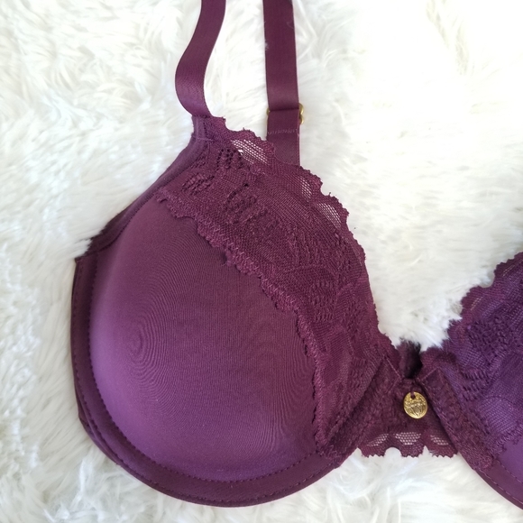 Natori | Intimates & Sleepwear | Natori 32b Burgundy Underwire Bra Lace ...